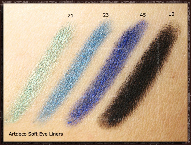 Swatches: Artdeco - Soft Eyeliners (waterproof)