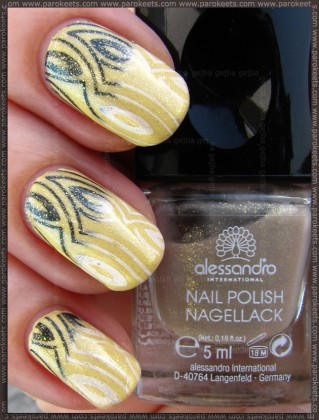 Avon Lemon Sugar nail polish + stamping